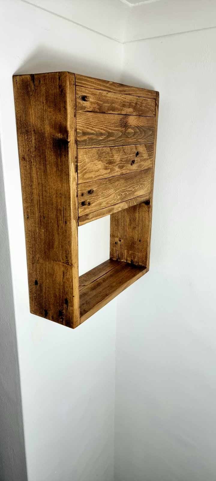Reclaimed Fuse Box Cover with shelf Hampshire Rustic Furniture